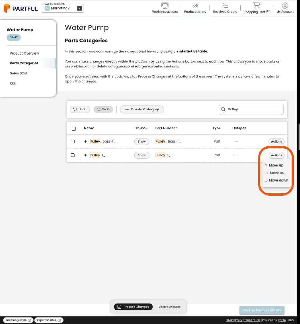 How to Move Parts to and From a Hotspot.