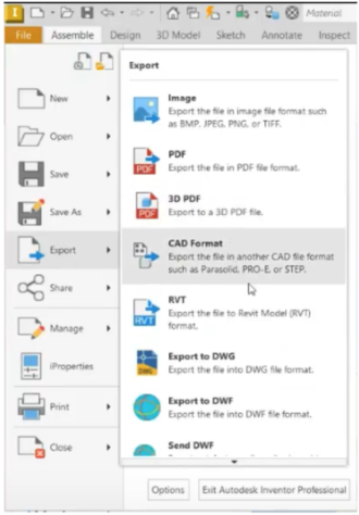 How To Export Your CAD Data as STEP From Inventor.